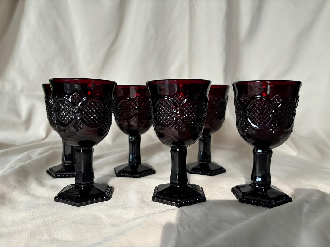 Avon Cape Cod Ruby Red Wine Glasses - Etsy