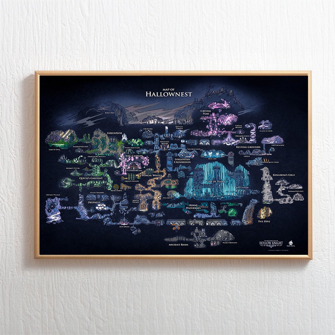 Hollow Knight Map Poster Print, Room Decor, Gifts for Him/her, Art ...