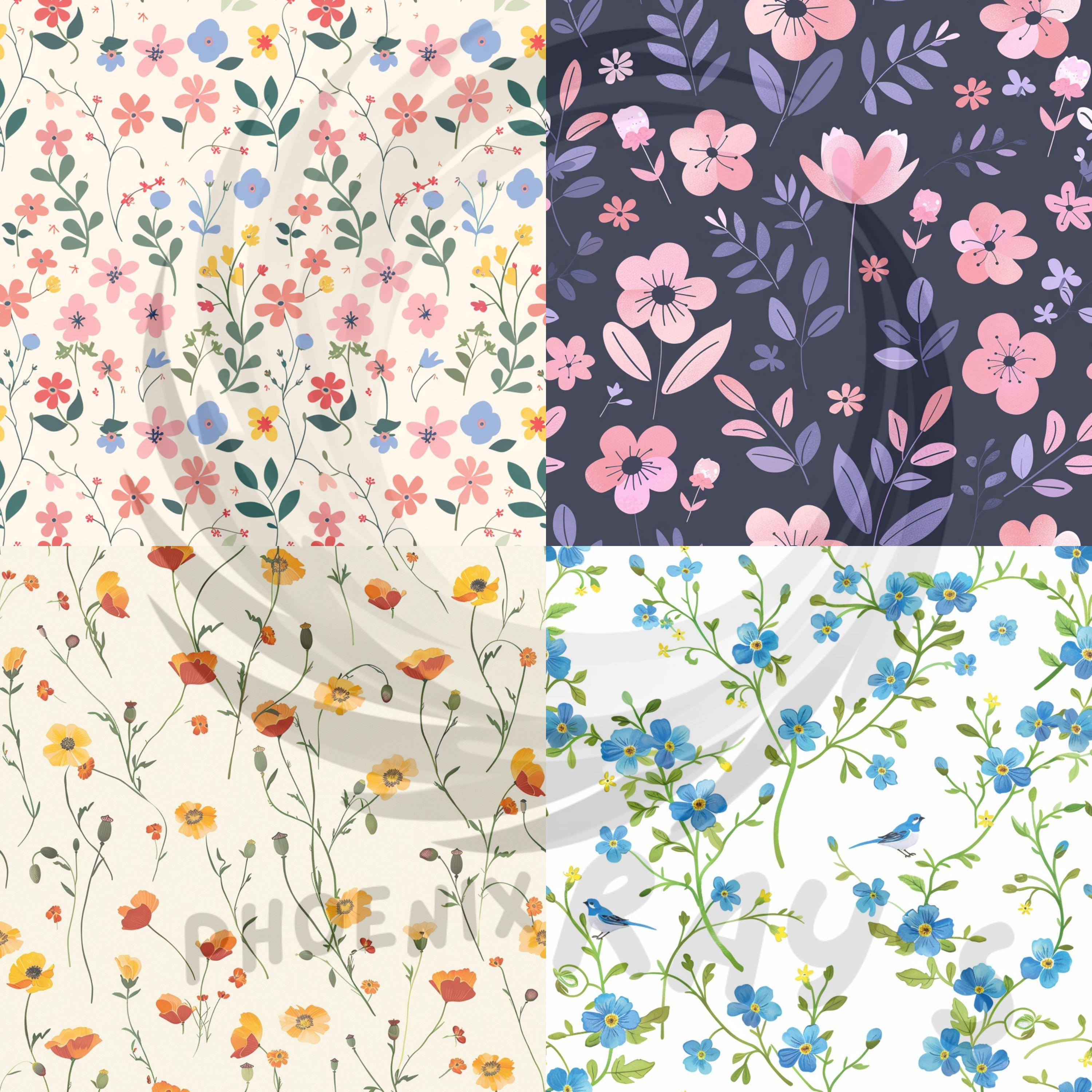 Seamless Digital Paper, Flower Pattern, Floral Prints, Flowers ...