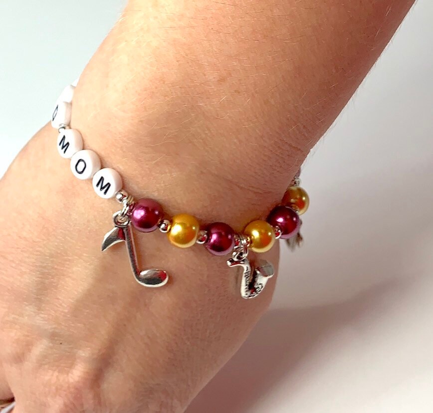 Marching Band Mom Music Charm Bracelet. Gift for Musician Band Mom ...