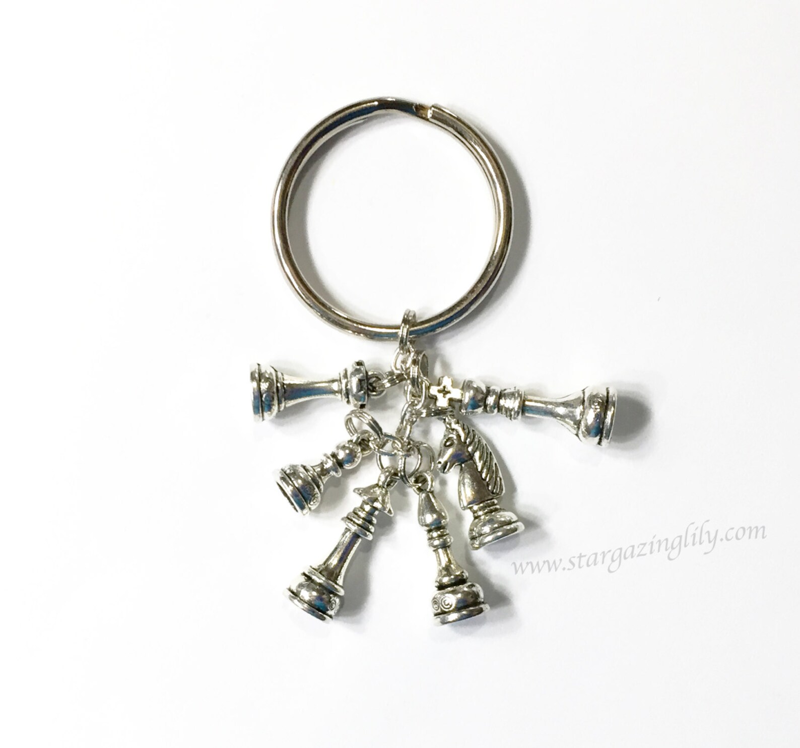 Chess Piece Keyring Key Ring Keychain or Zipper Pull. 6 Chess - Etsy