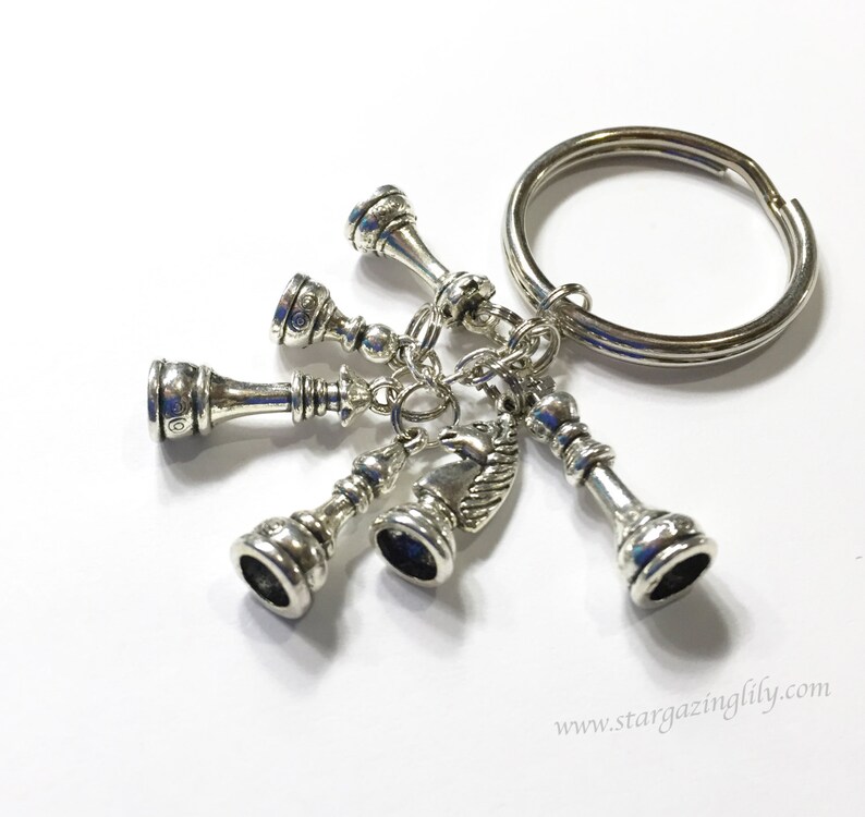 Chess Piece Keyring Key Ring Keychain or Zipper Pull. 6 Chess - Etsy