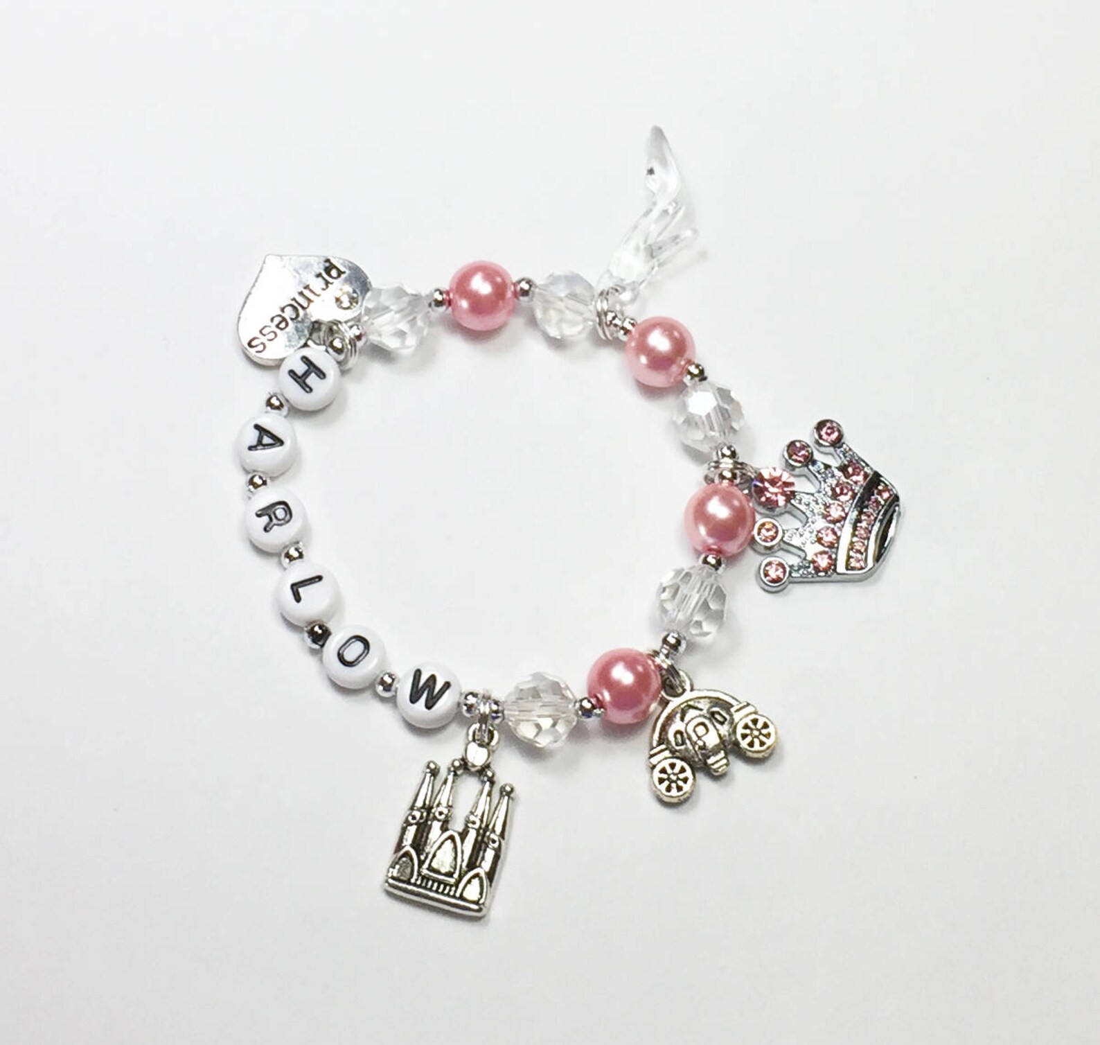 Princess Charm Bracelet. Princess Jewelry Personalized Name - Etsy