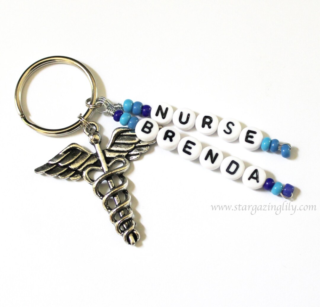 Keychain Personalized With Charm of Your Choice Childrens Names Medical ...