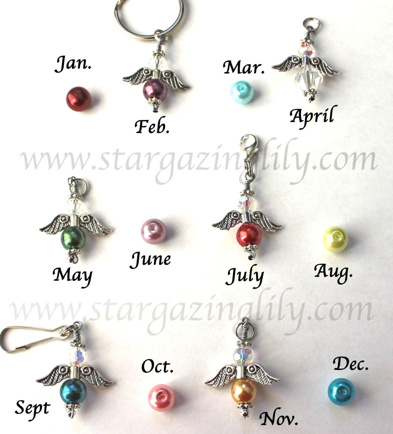 Beaded Angel Keyring. Guardian Angel Key Chain. YOU CHOOSE | Etsy