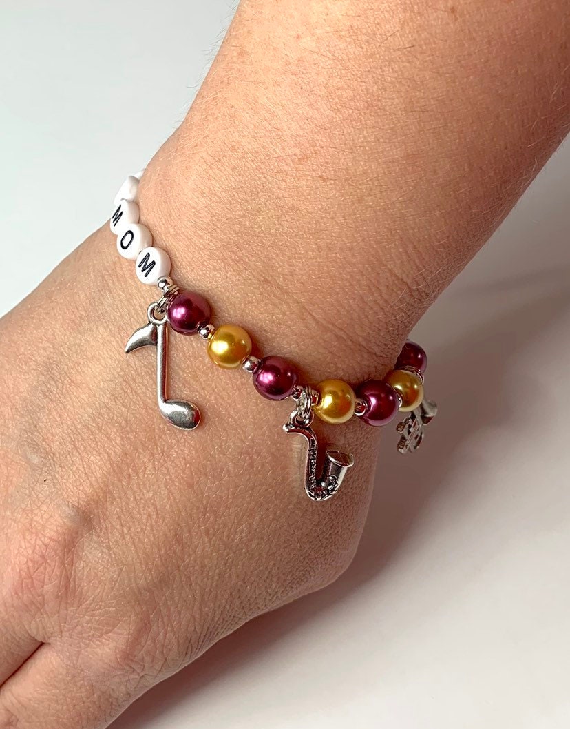 Marching Band Mom Music Charm Bracelet. Gift for Musician Band Mom ...