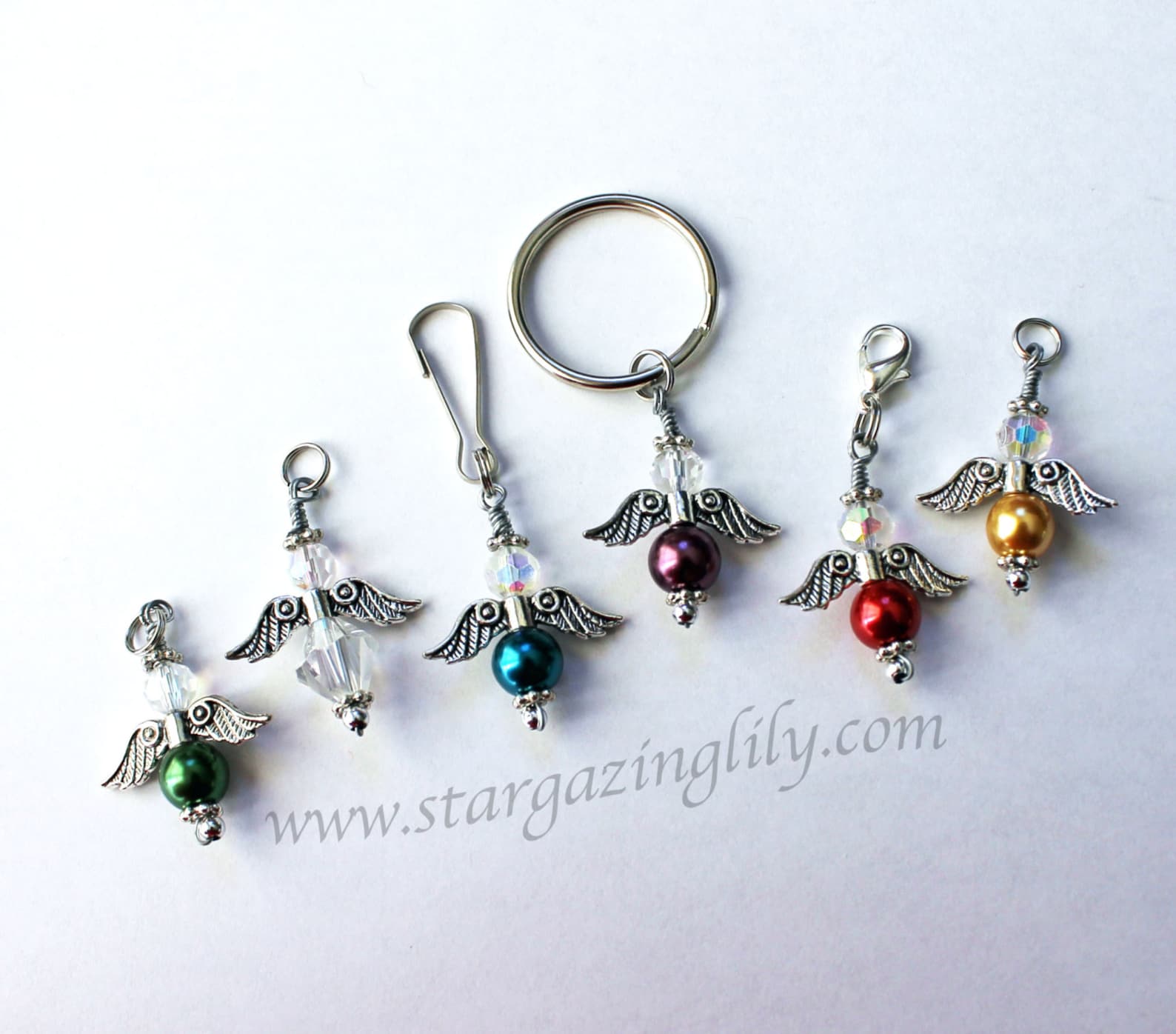 Beaded Angel Keyring. Guardian Angel Key Chain. YOU CHOOSE | Etsy