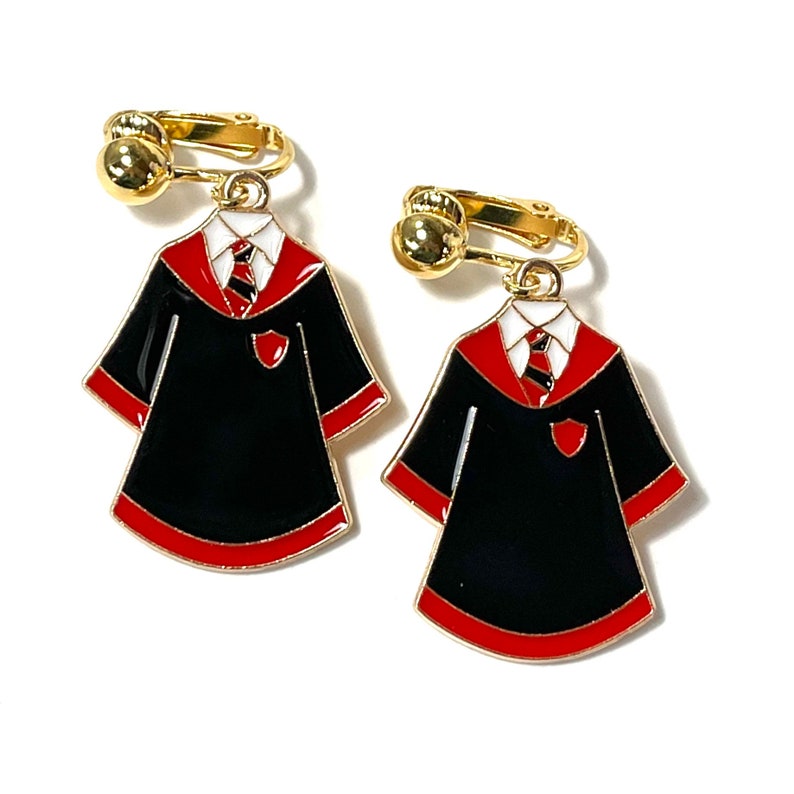 Wizard School Uniform Dress Robes Cloak Coat Earrings. Clips or Pierced ...