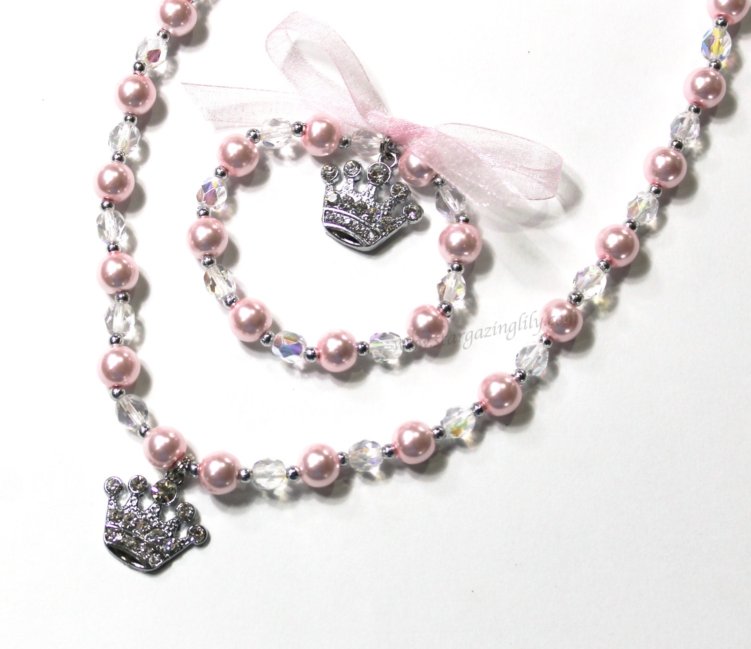 Princess Jewelry. Rhinestone tiara charm bracelet and necklace | Etsy