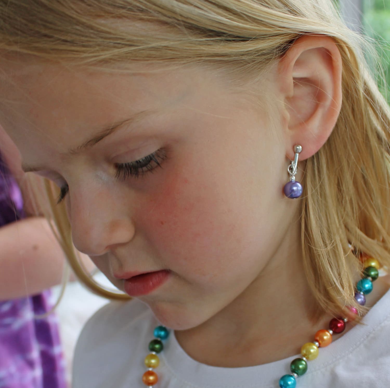 Simple Pearl Earrings Clip on or Hook Style for Little Girls Dangle ...