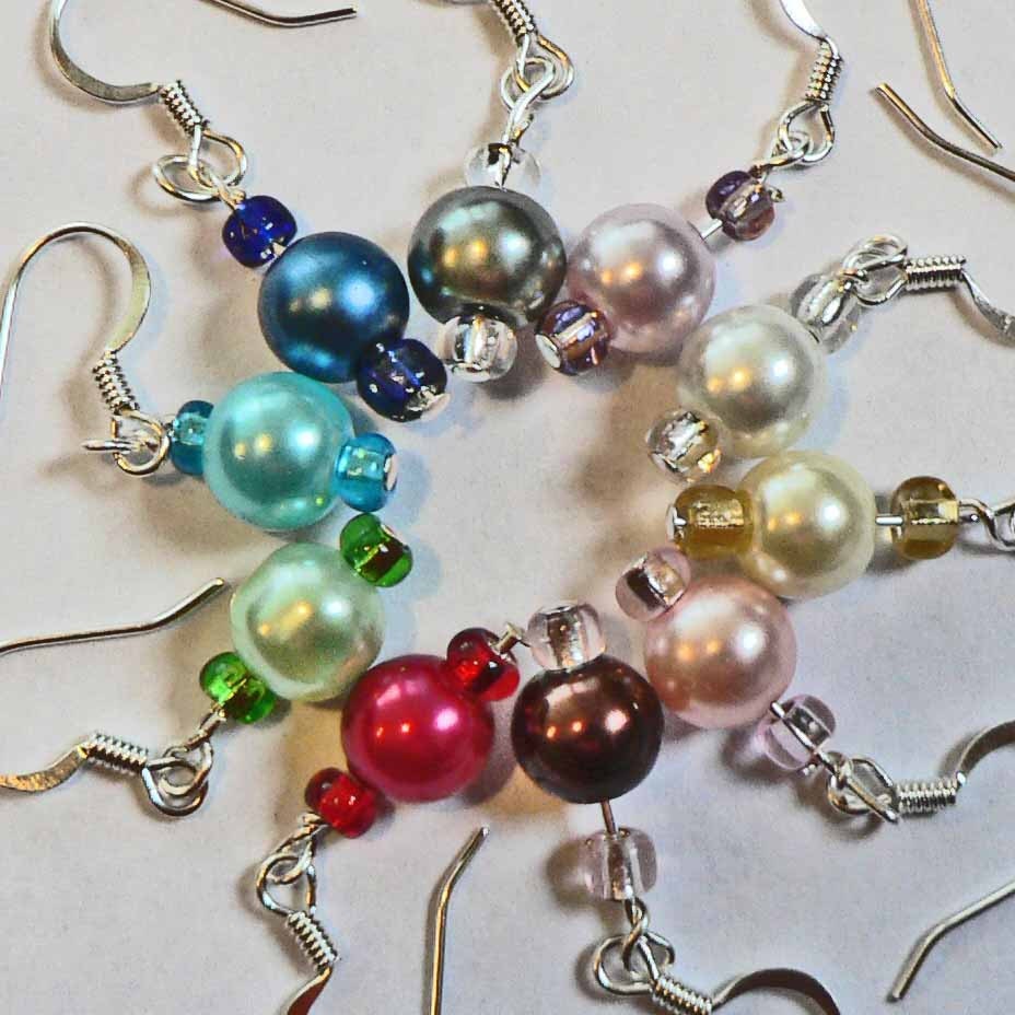 Simple Pearl Earrings Clip on or Hook Style for Little Girls Dangle ...