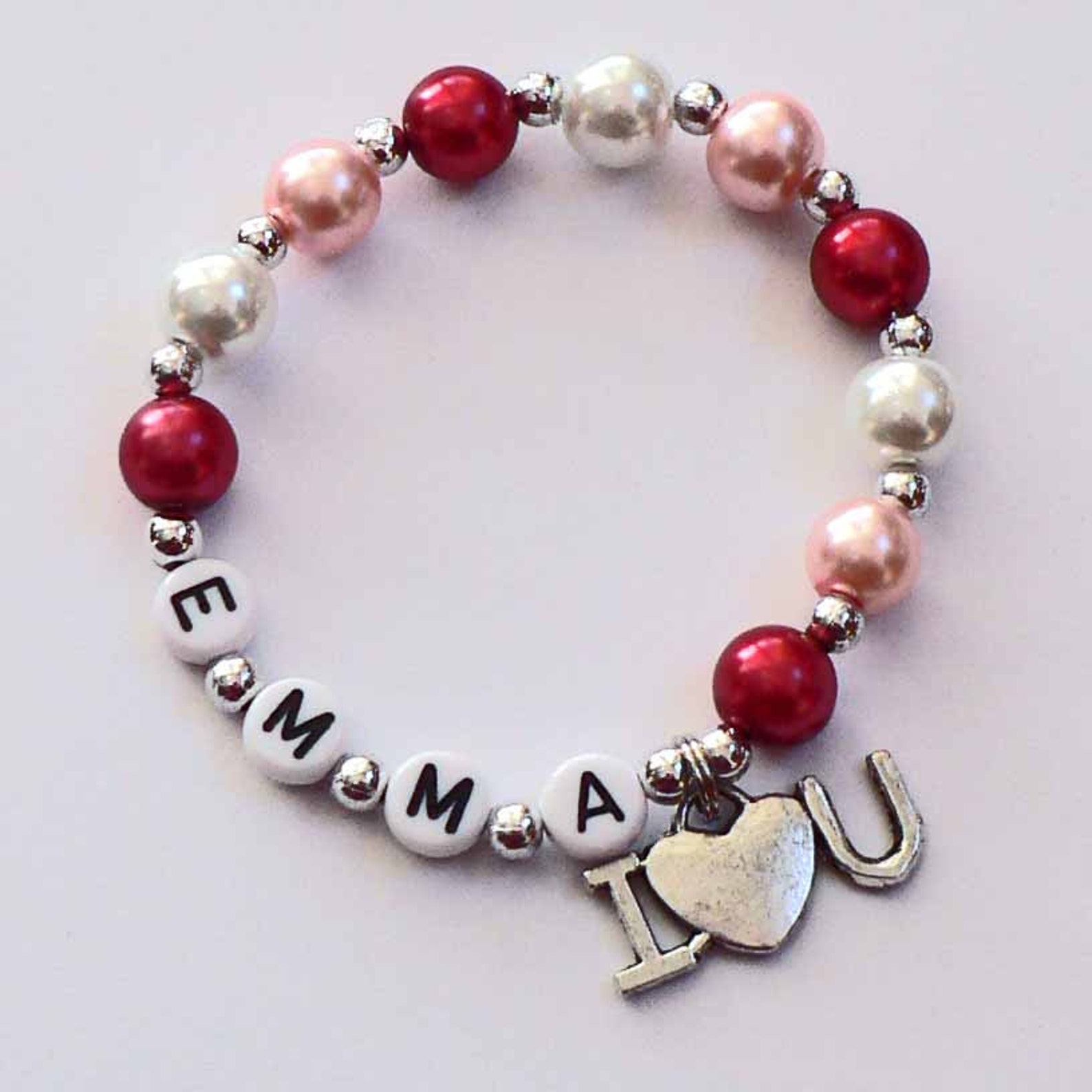 VALENTINE Bracelet Personalized Name Bracelet With HEART Charm - Etsy