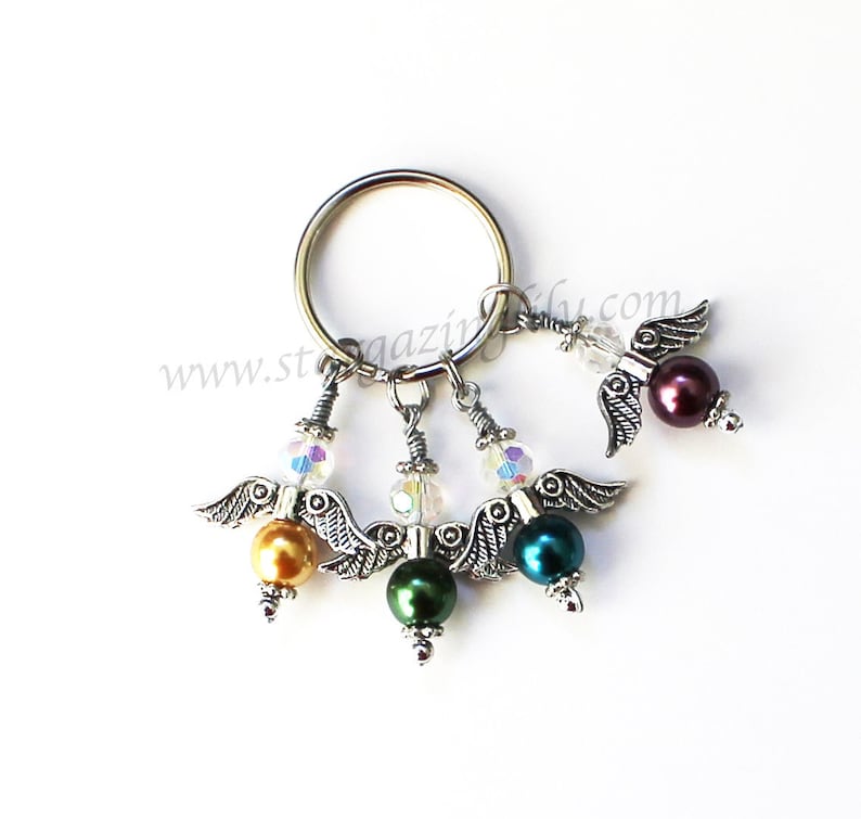 Beaded Angel Keyring. Guardian Angel Key Chain. YOU CHOOSE | Etsy