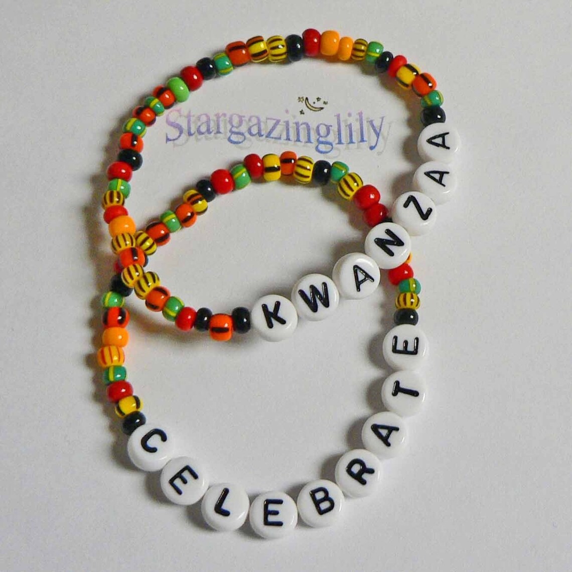 Celebrate Kwanzaa African American Beaded Bracelet. Baby Child Adult ...