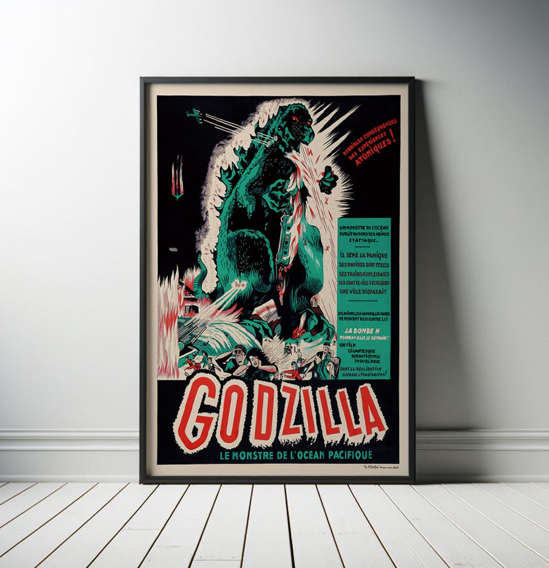 Godzilla Vintage Movie Poster 1950s French Poster Room Decor Wall Art ...