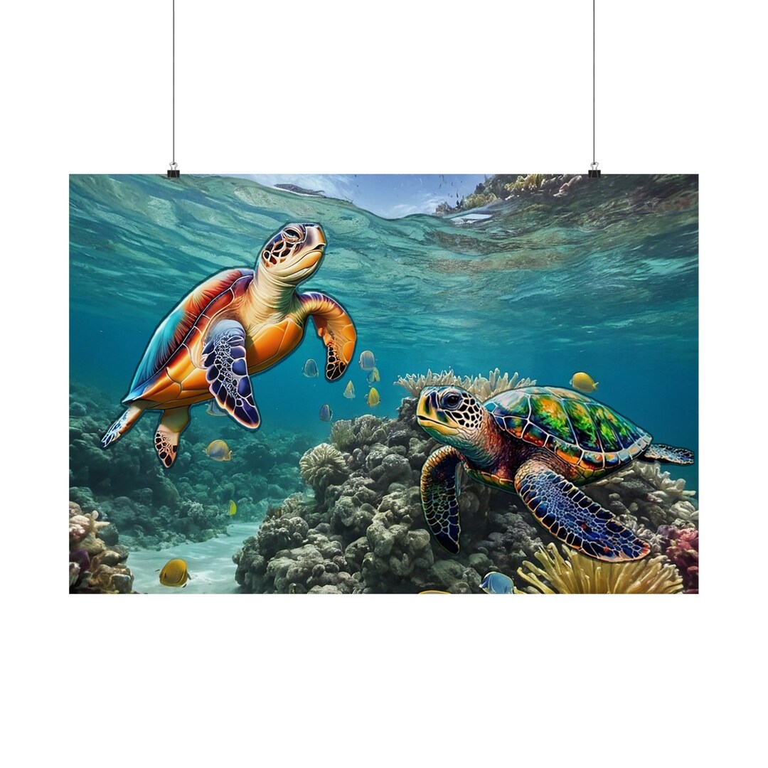 Sea Turtles Poster - Etsy