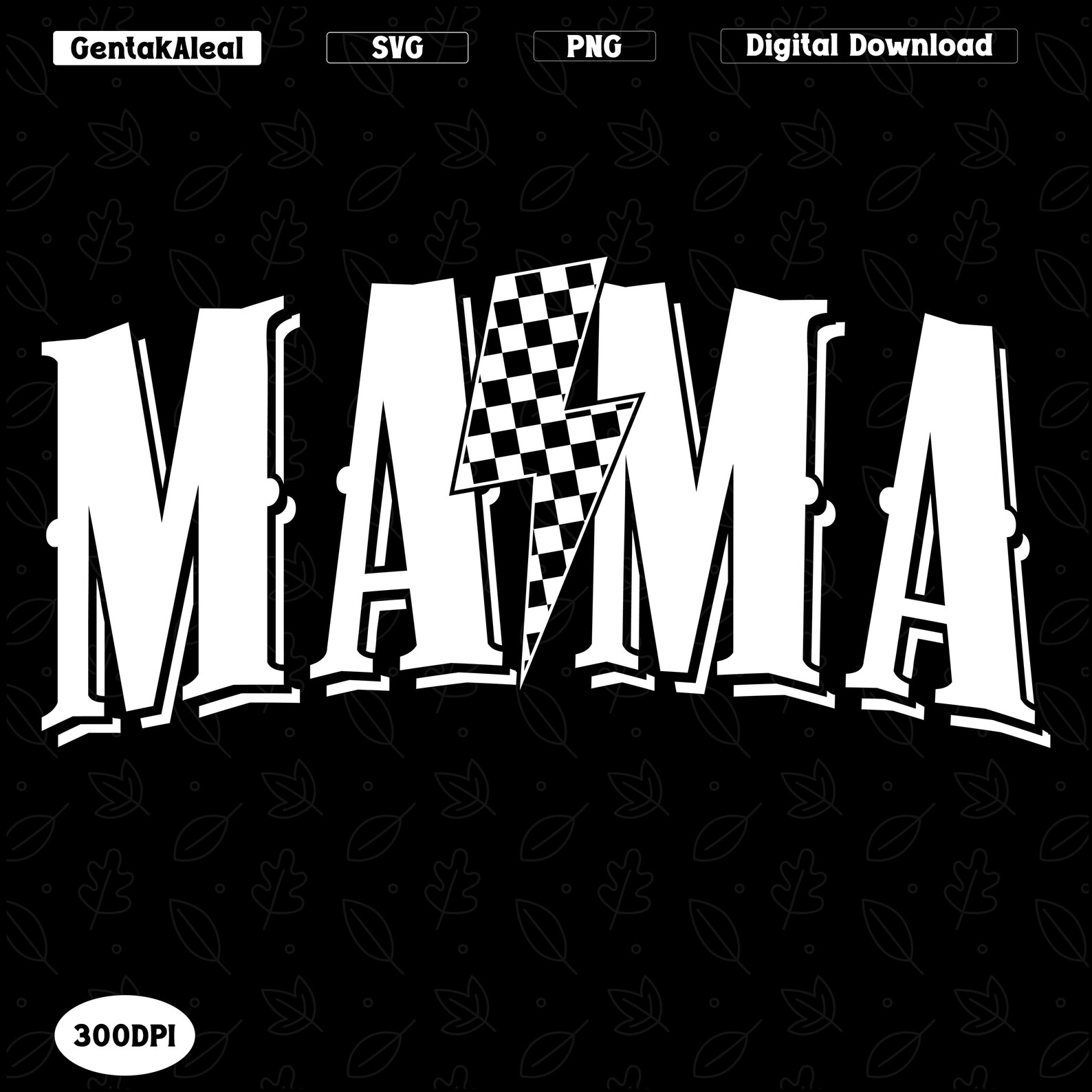 Mama Lightning Bolt SVG PNG, Mama Svg, Checkered Mama Png, Vintage ...