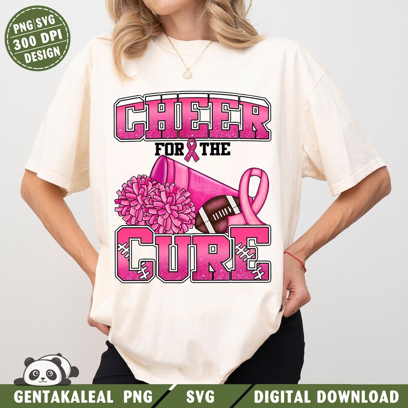 Cheer for the Cure Png, Breast Cancer Football Png, Cheerleading Png ...