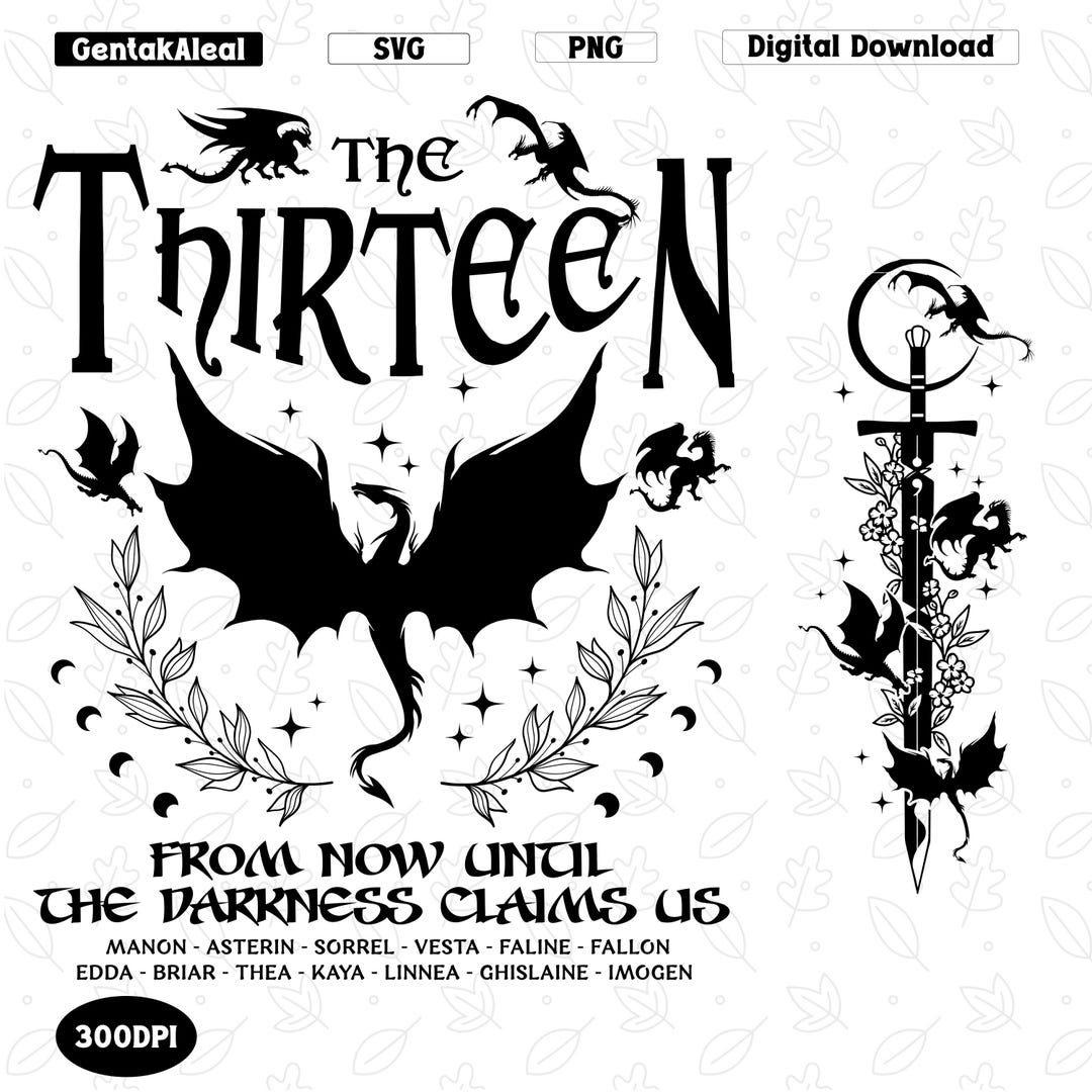 The Thirteen SVG PNG, From Now Until the Darkness Claims US, Sarah J ...