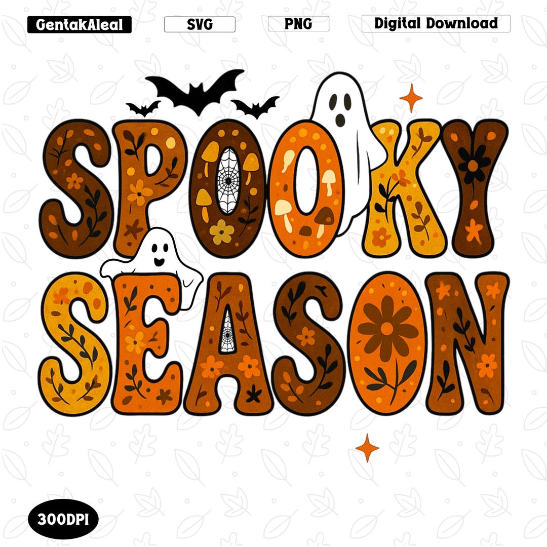 Halloween Spooky Season Png, Retro Spooky Season Png, Halloween Png ...