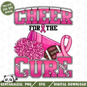 Cheer for the Cure Png, Breast Cancer Football Png, Cheerleading Png ...