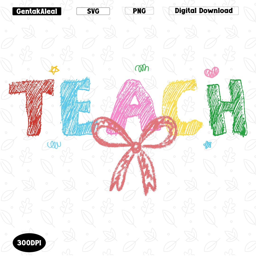 Coquette Teach Png, Teacher Coquette Png, Bows Teach PNG, Teacher Gift ...