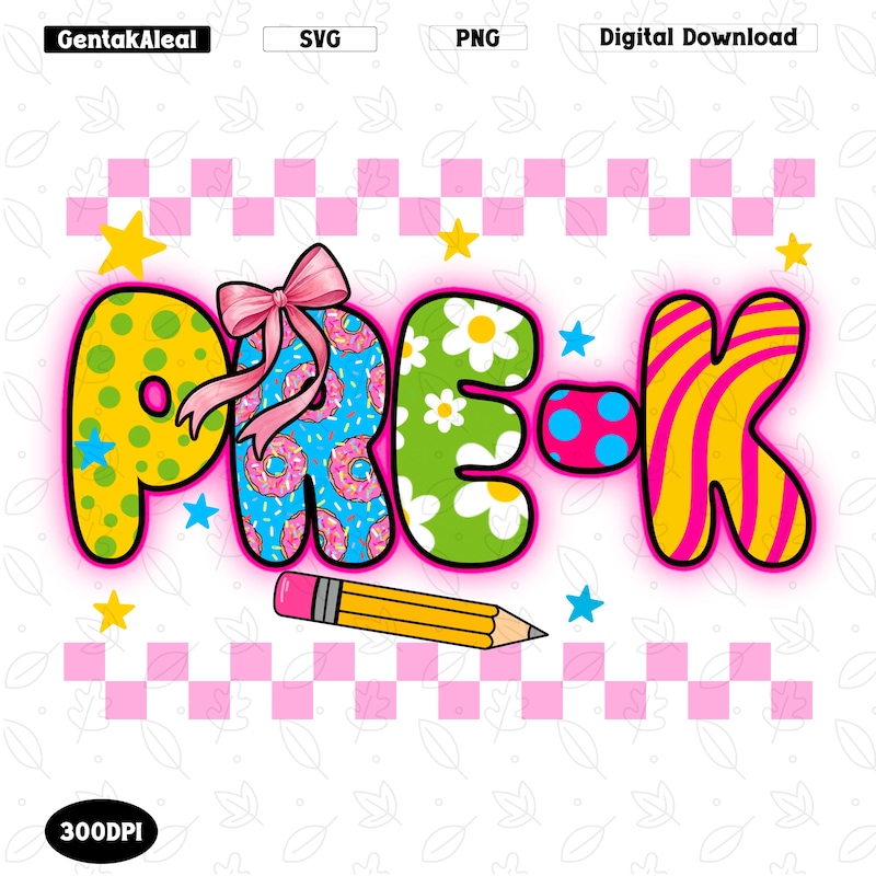 Preppy Hello Pre K Png - Etsy