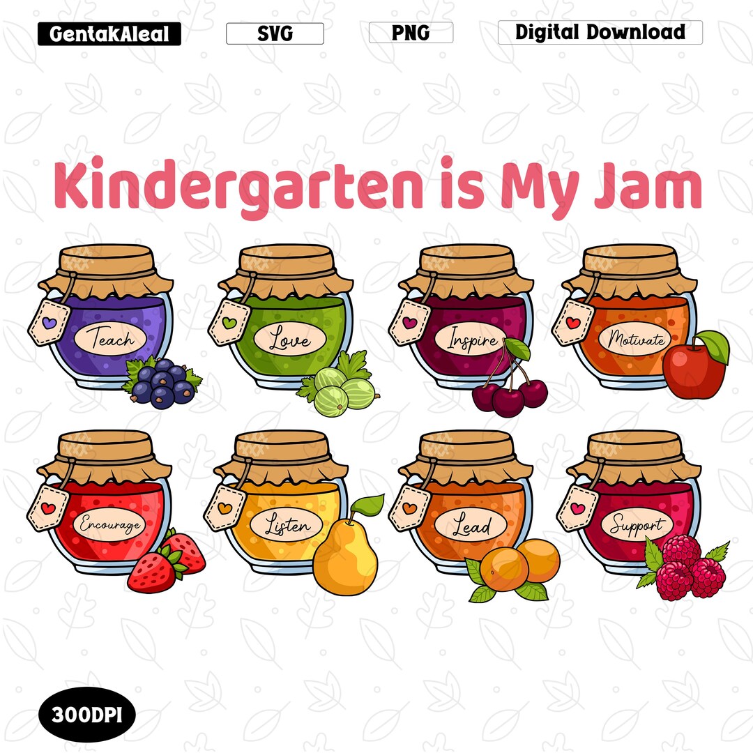 Kindergarten is My Jam PNG, Back to School Sublimation, Funny Teacher ...