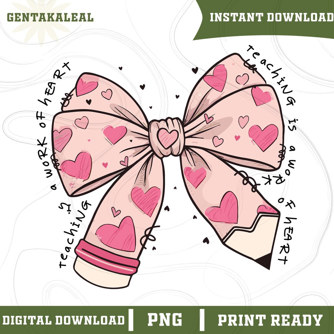 Teacher Valentine Coquette Bow Pencil Png, Glitter Valentine Teacher ...