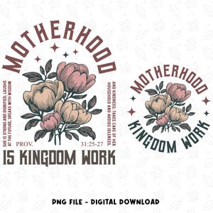 Christian Mom PNG, Motherhood is Kingdom Work, Retro Faith Mom Design ...