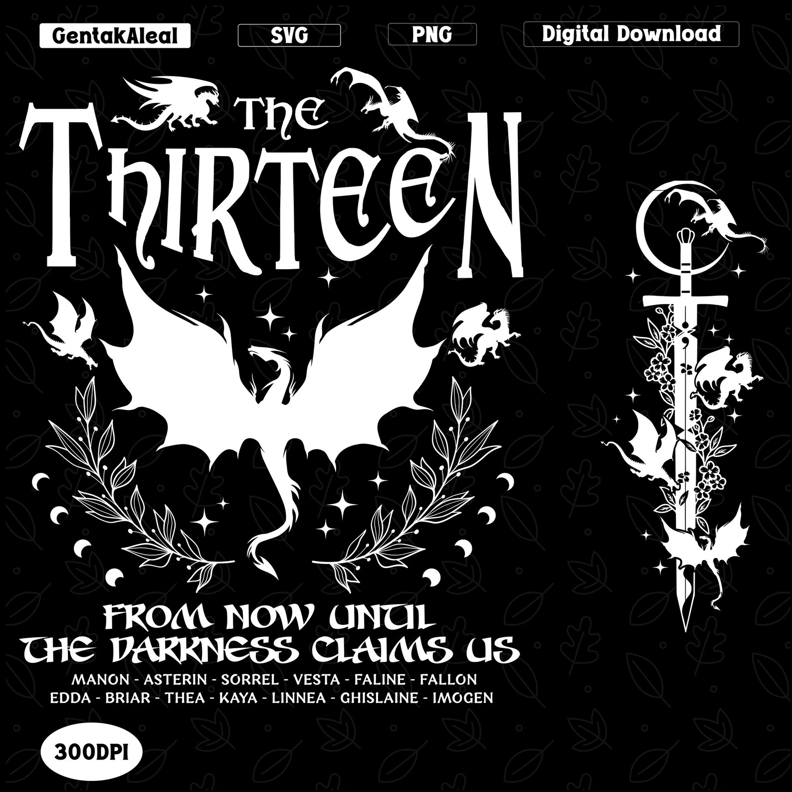 The Thirteen SVG PNG, From Now Until the Darkness Claims US, Sarah J ...