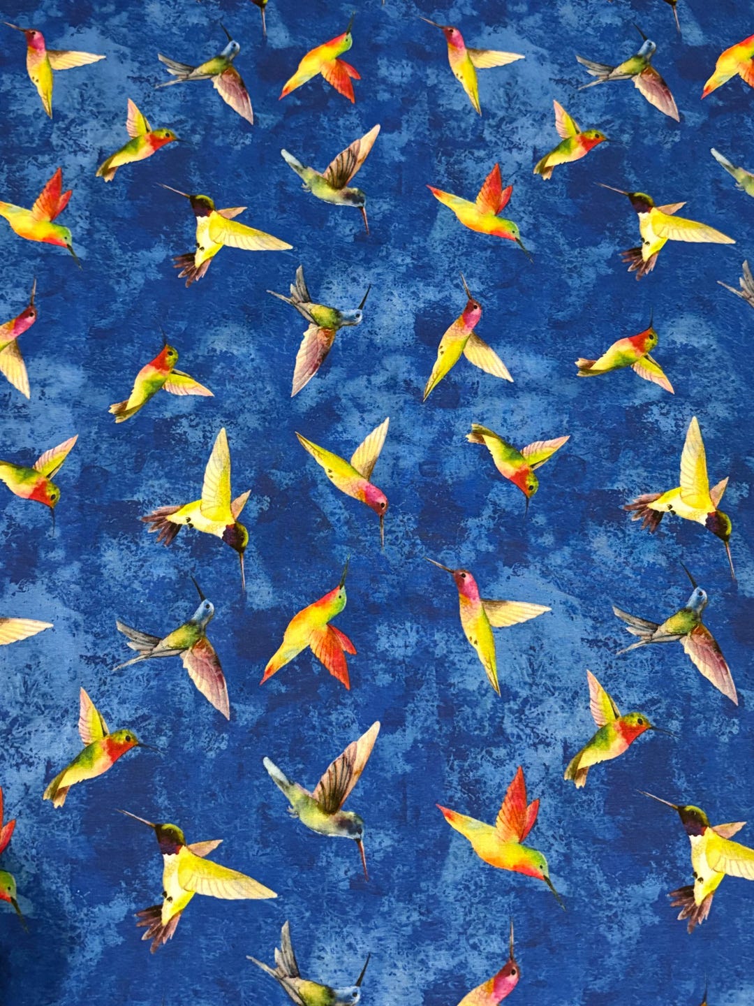 Hummingbirds on Blue 100% Cotton Fabric BTY - Etsy