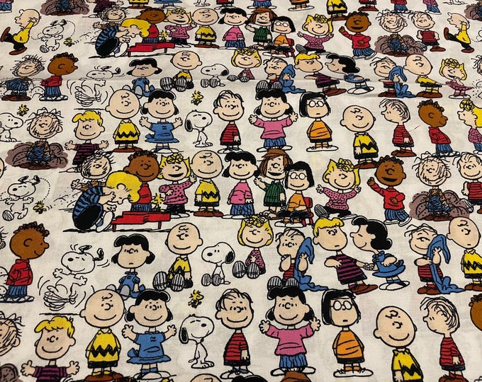 Peanuts Packed Characters 100% Cotton Fabric BTY - Etsy