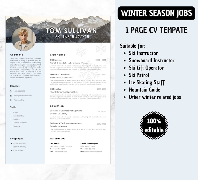 Creative Editable CV Template, Cover Letter, Mini-cv Flyers - Thematic ...