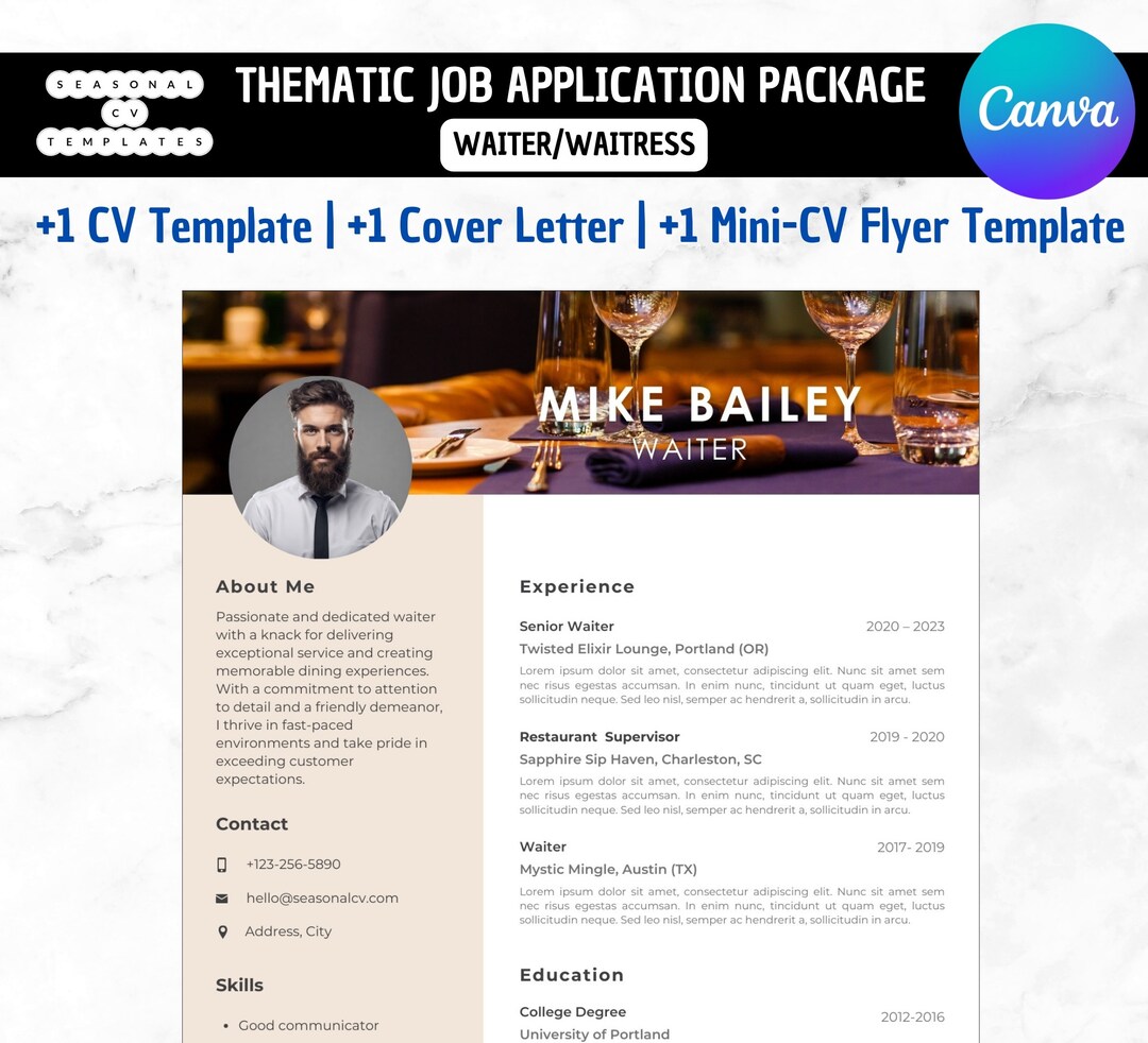 Creative Editable CV Template, Cover Letter, Mini-cv Flyers - Thematic ...