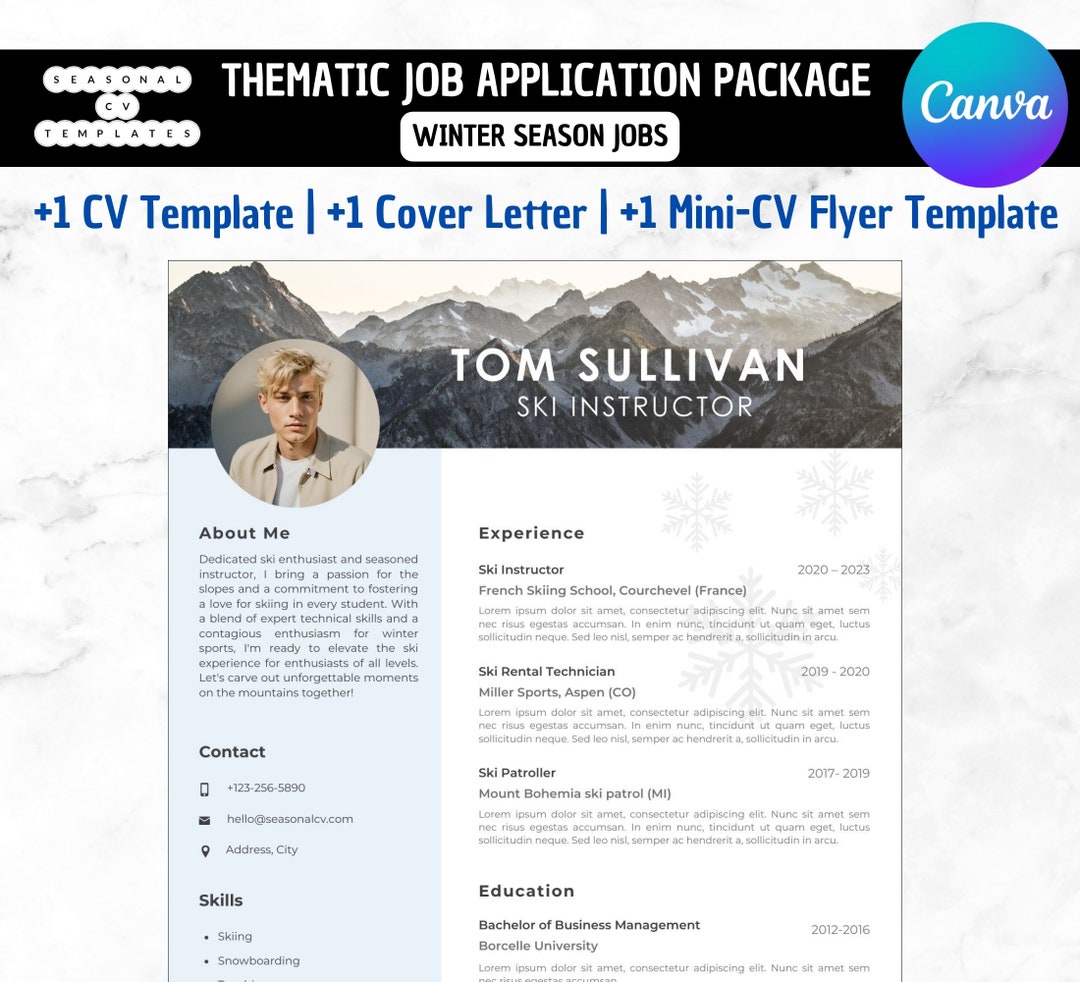 Creative Editable CV Template, Cover Letter, Mini-cv Flyers - Thematic ...
