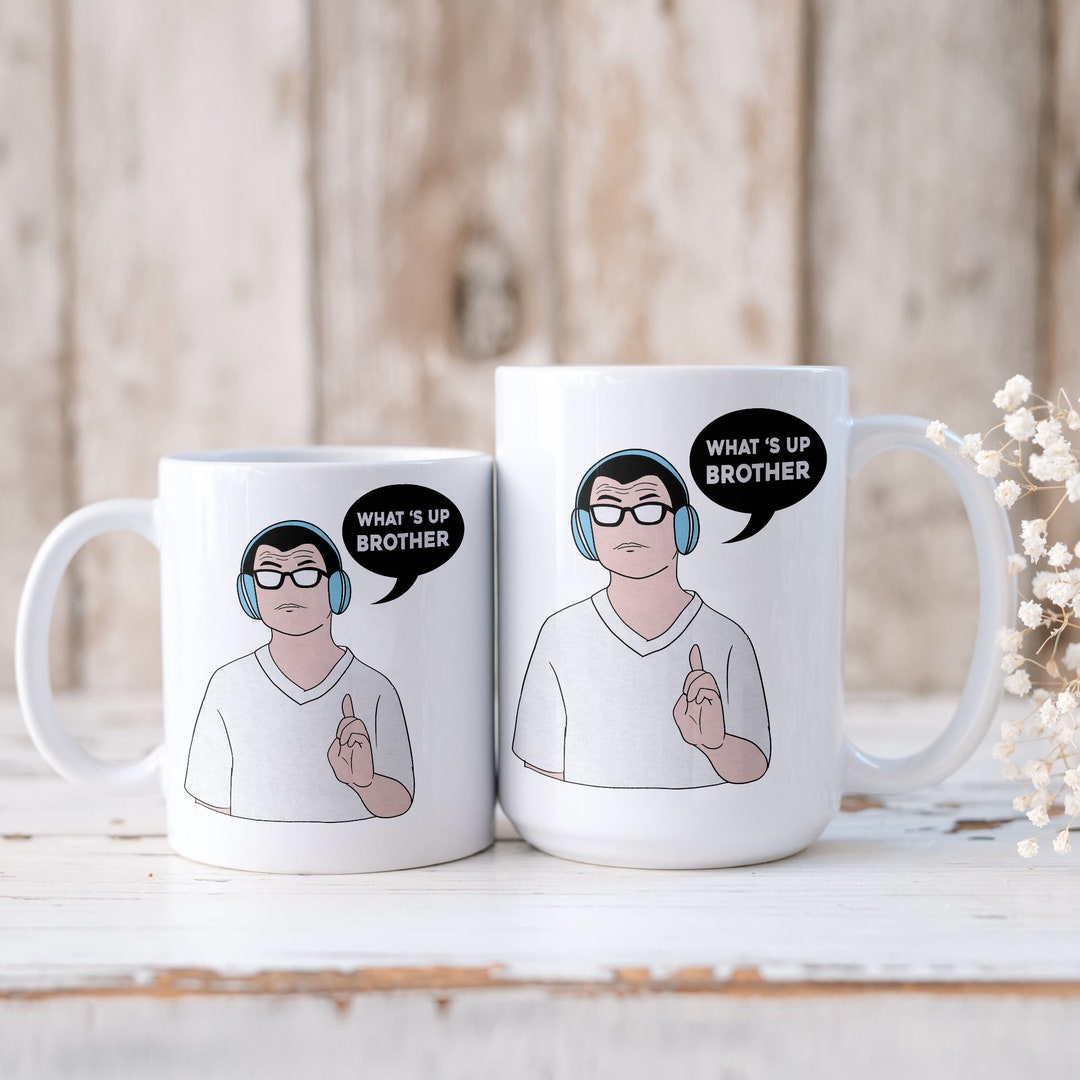 What's Up, Brother Mug Sketch Streamer Funny Hand Sign Gift Sketch-hand ...