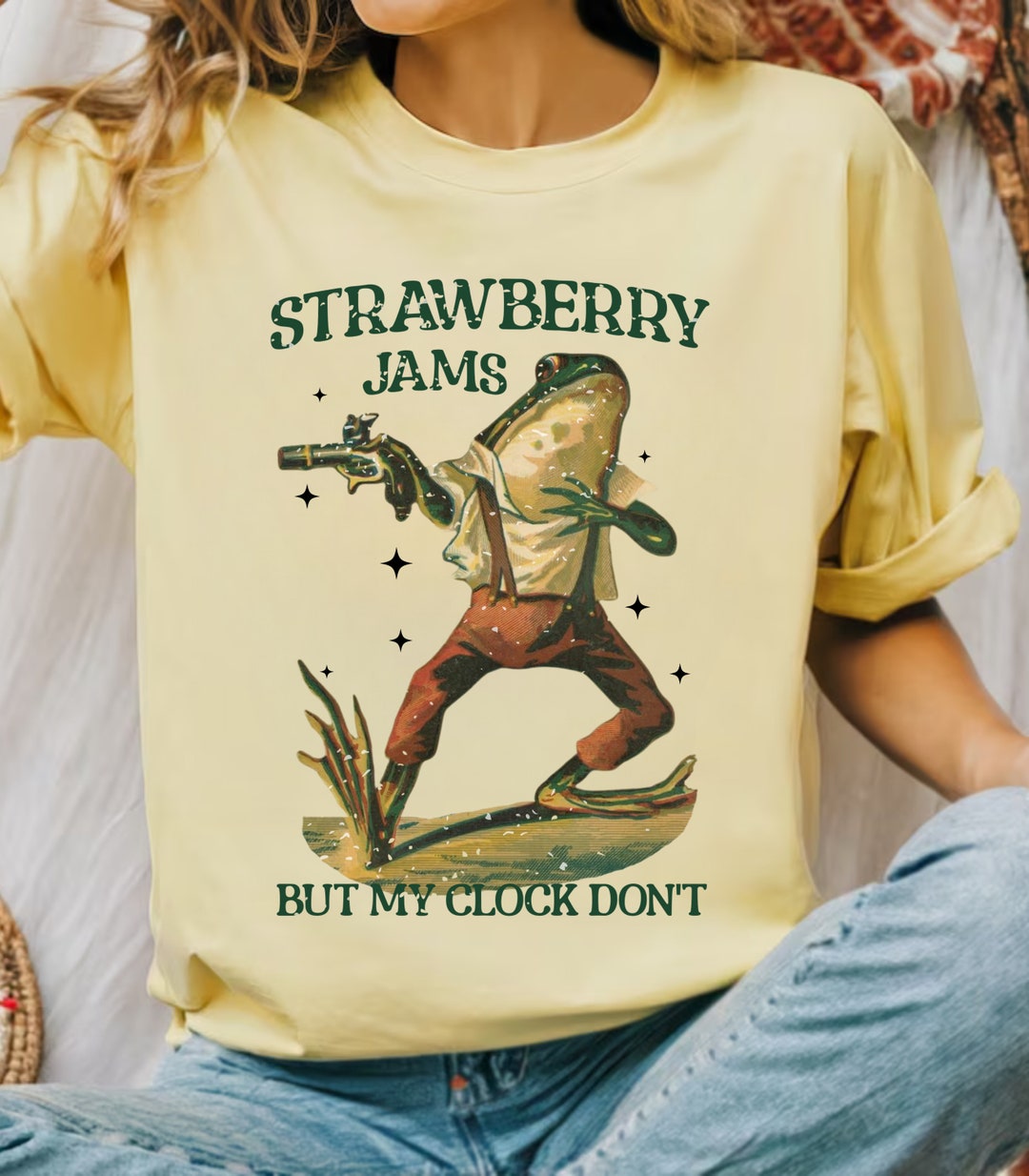 Strawberry Jams but My Glock Don't Shirt , Comfort Colors Funny Frog ...