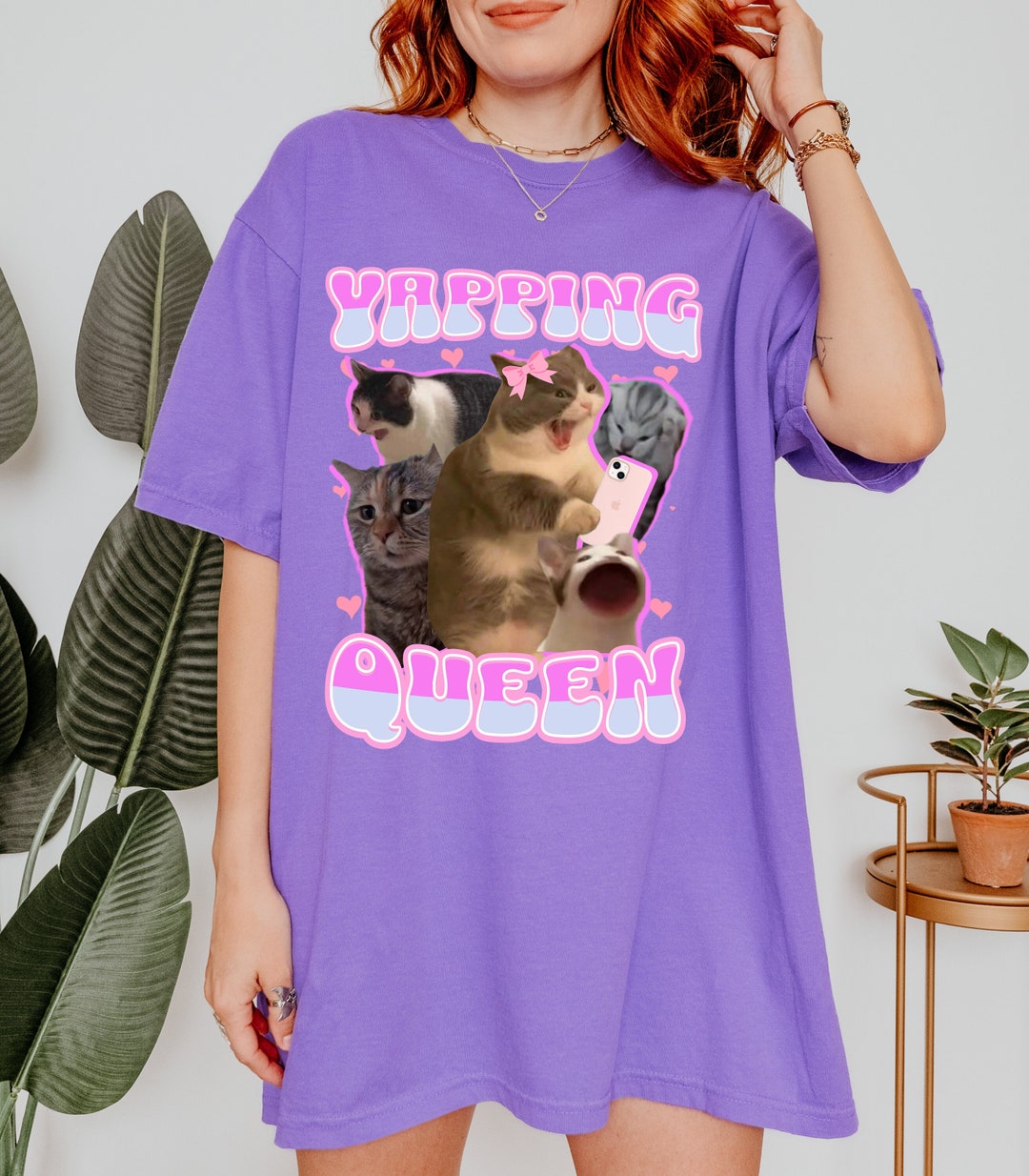 Yapping Queen Meme Shirt , Funny Genz Born to Yap Meme Shirt for Women ...