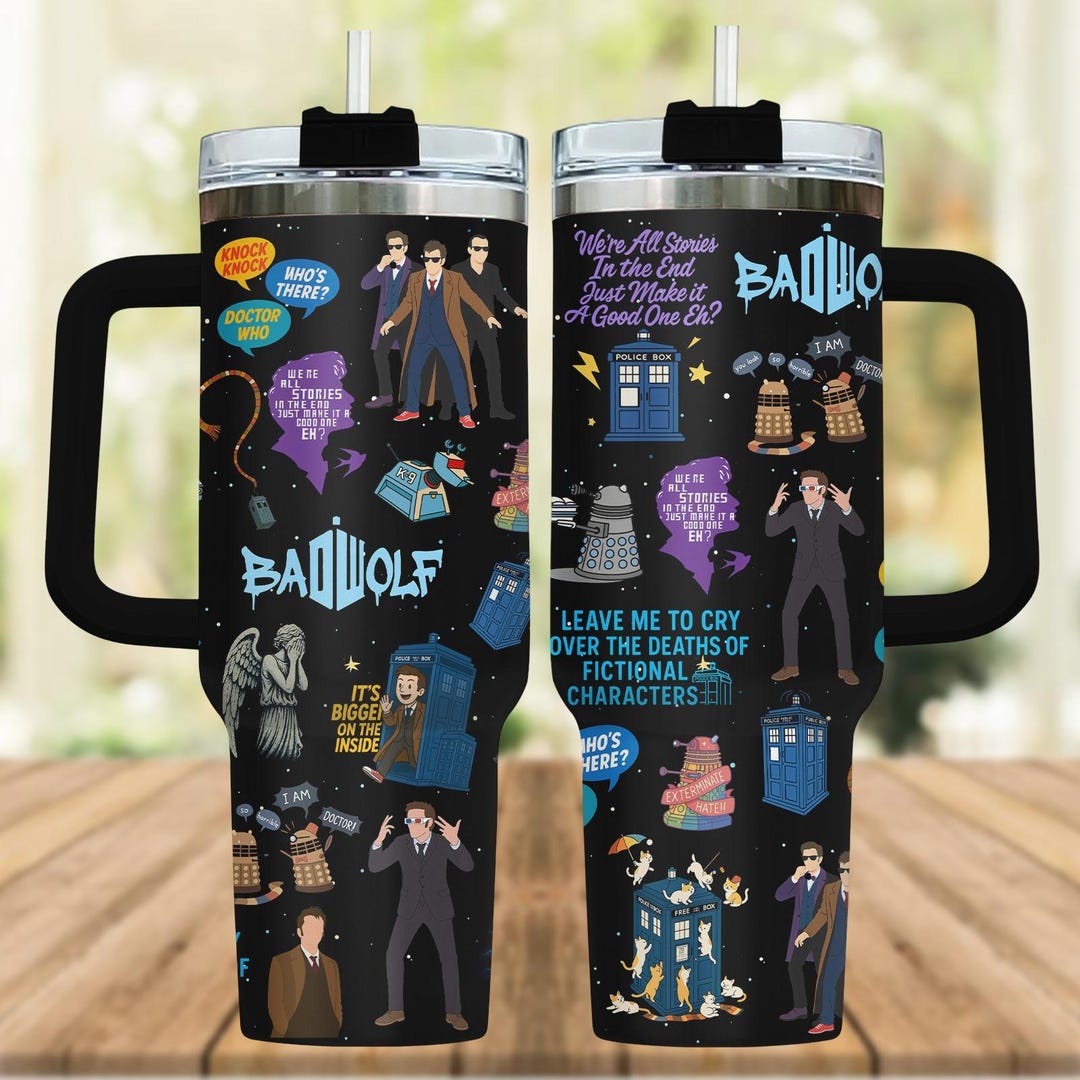 Doctor Who Christmas Tumbler 40oz, Tardis Dr Who Insulated Tumbler With ...