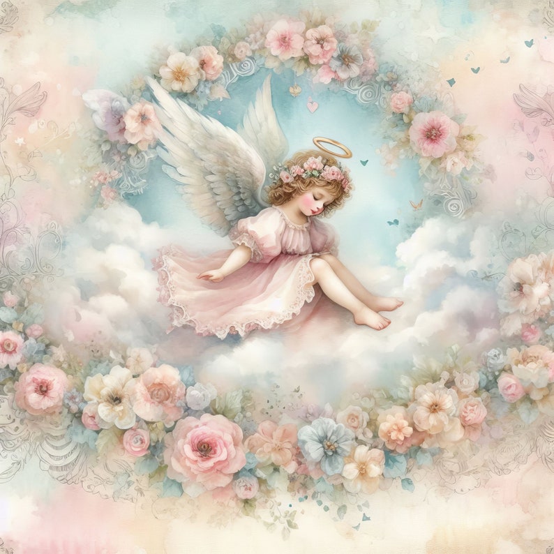 Shabby Chic Angels Vintage, Digital Art, Card Making, Scrapbooking ...