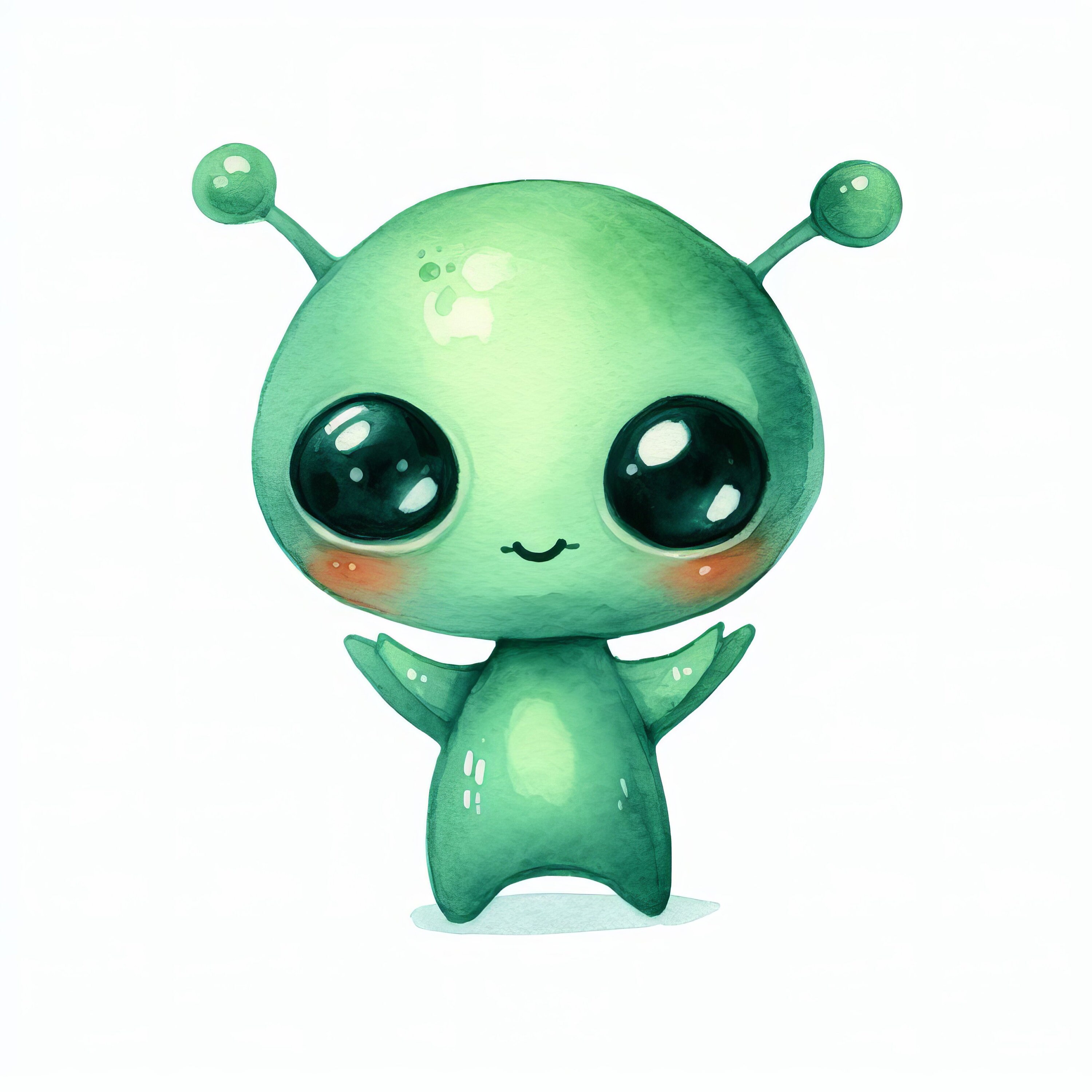 Whimsical Green Aliens V2 Halloween, Monsters, Wall Art, Card Making ...