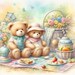 Teddy Bear Picnic Shabby Chic, Vintage, Digital Art, Card Making ...