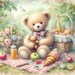 Teddy Bear Picnic Shabby Chic, Vintage, Digital Art, Card Making ...