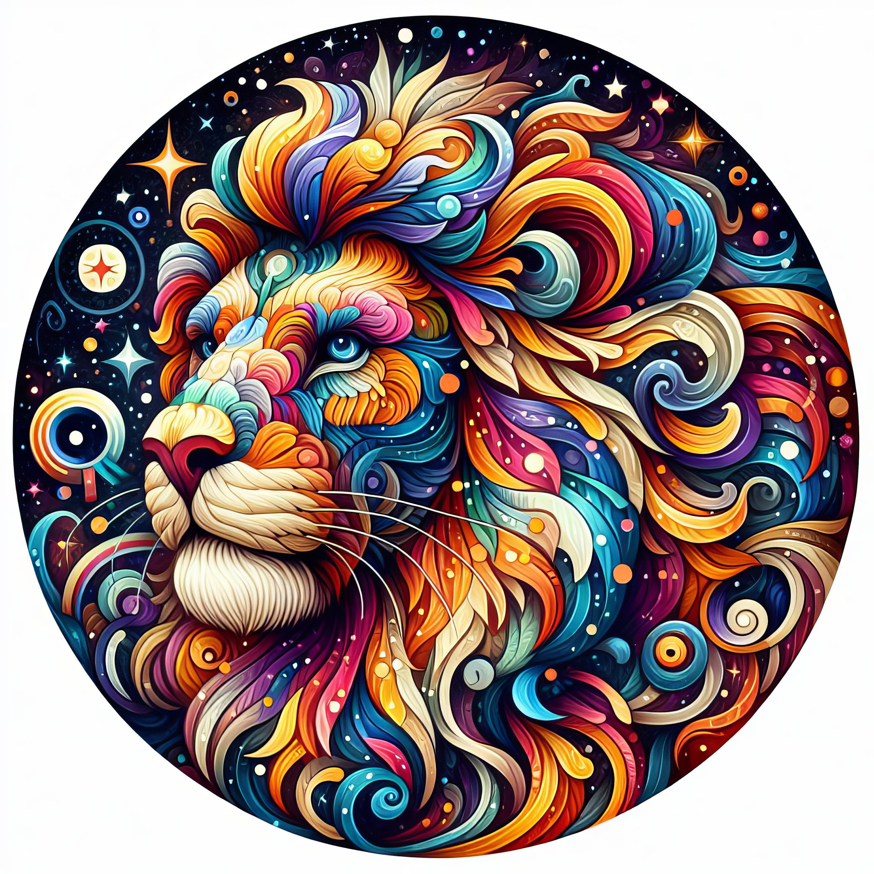 Colorful Leo Zodiac Digital Art, Scrapbooking, Junk Journal, Clip Art ...