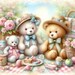 Teddy Bear Picnic Shabby Chic, Vintage, Digital Art, Card Making ...