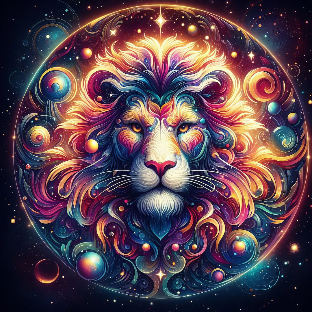 Colorful Leo Zodiac Digital Art, Scrapbooking, Junk Journal, Clip Art ...