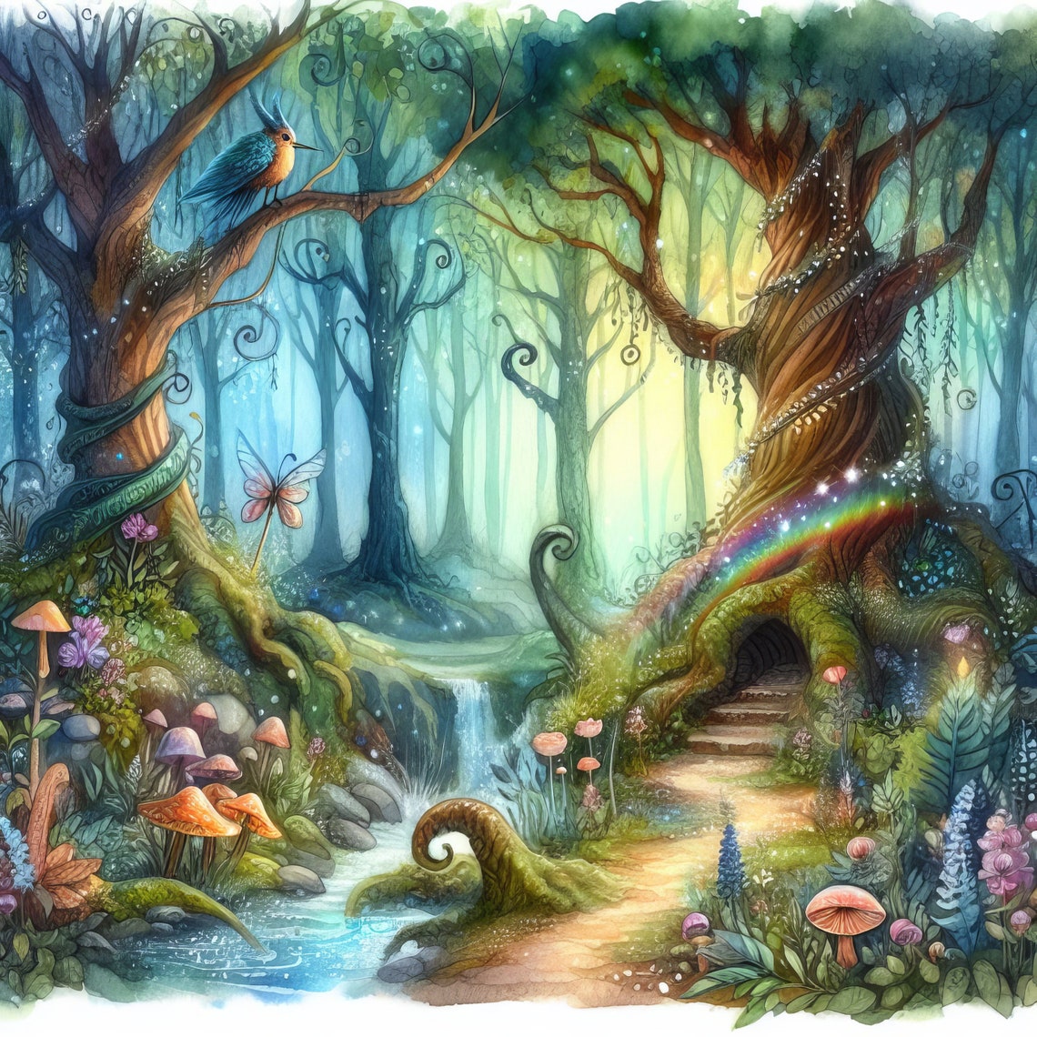Enchanted Forests Whimsical, Digital Art, Card Making, Scrapbooking ...