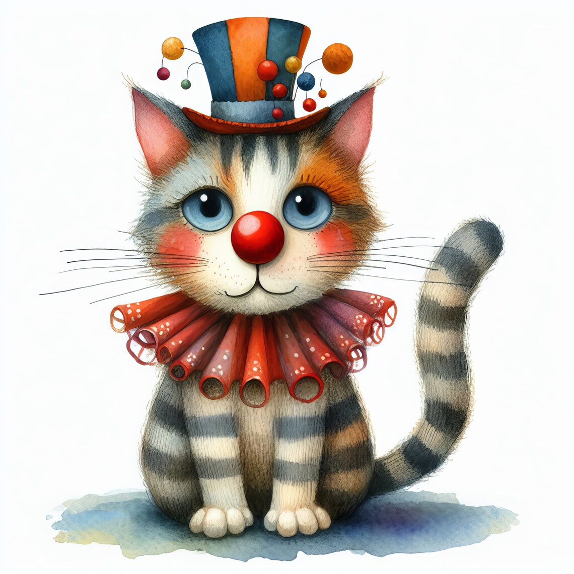 Cat Clowns Whimsical, Digital Art, Card Making, Scrapbooking, Junk ...