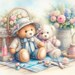 Teddy Bear Picnic Shabby Chic, Vintage, Digital Art, Card Making ...